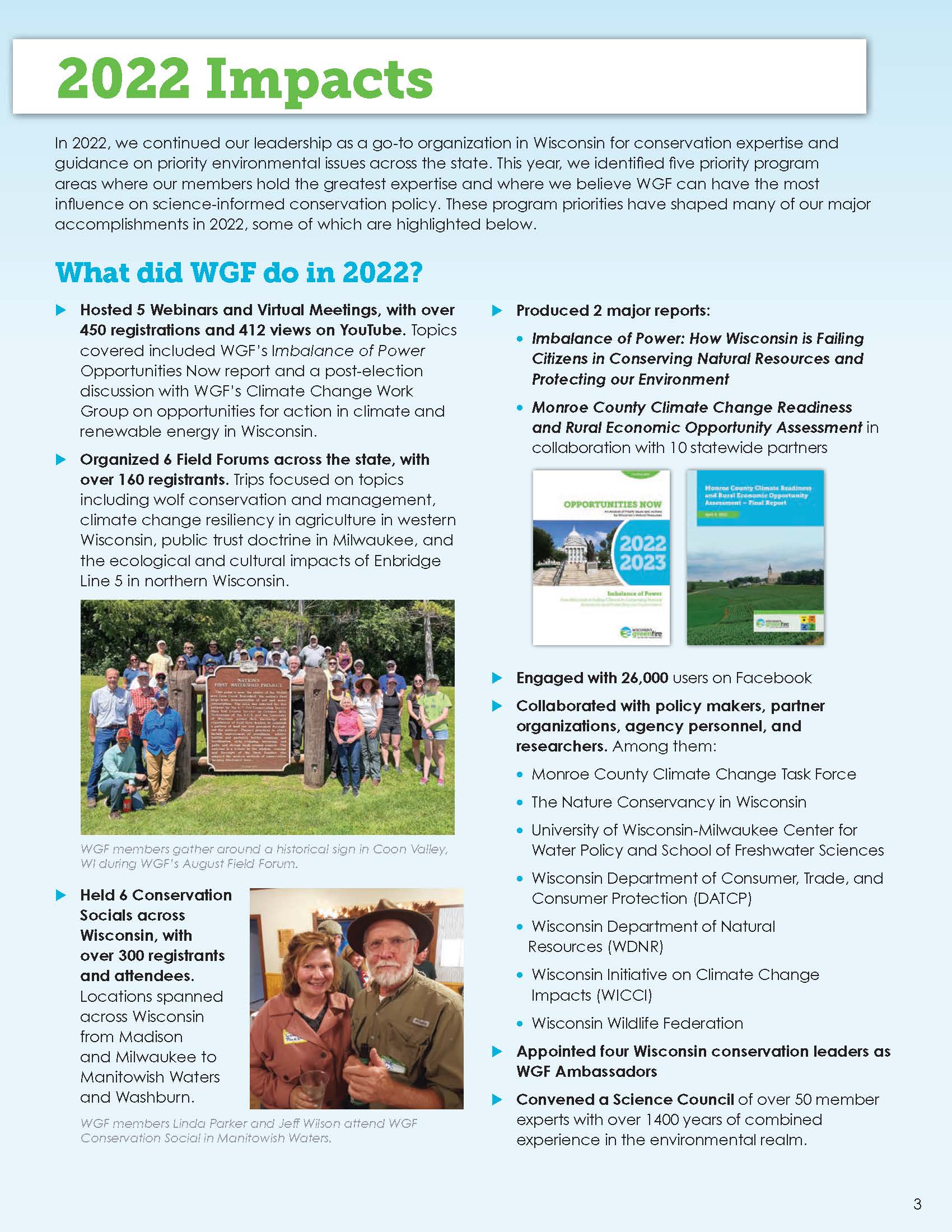 Annual Reports • Wisconsin’s Green Fire